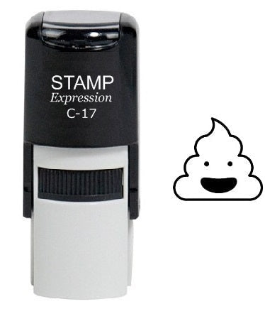 Poop Emoji Self Inking Rubber Stamp