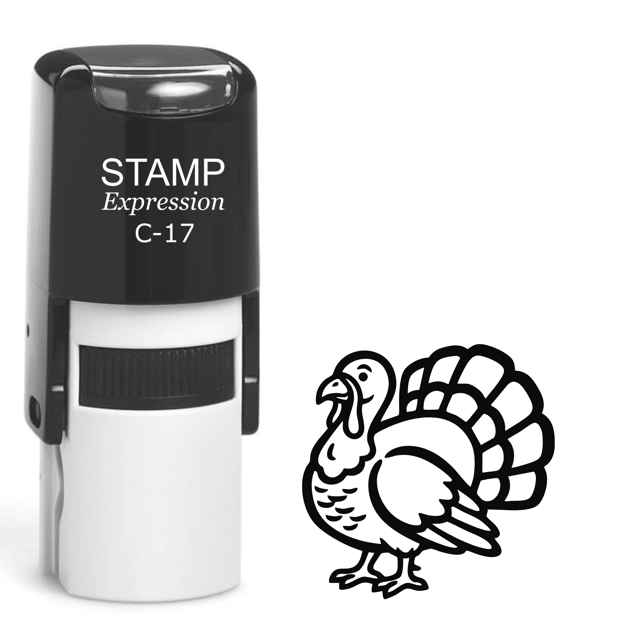 Standing turkey Thanksgiving profile Self Inking Rubber Stamp (SH-6357