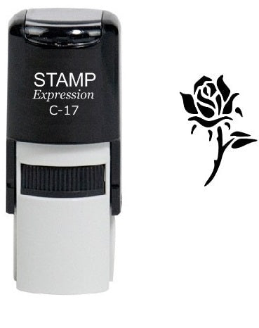 Rose Self Inking Rubber Stamp
